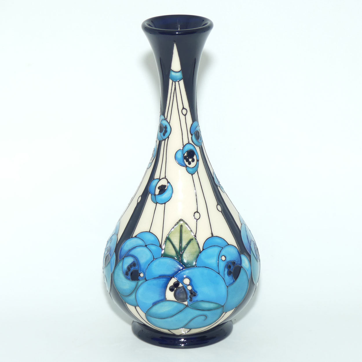 Moorcroft Pottery | Rennie Rose | Blue 80/9 vase | Rachel Bishop